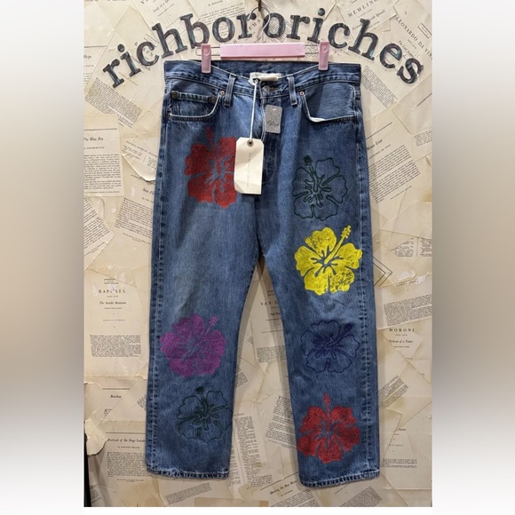 Tricia Fix | Jeans | Free People Tricia Fix Hibiscus Jeans Floral ...